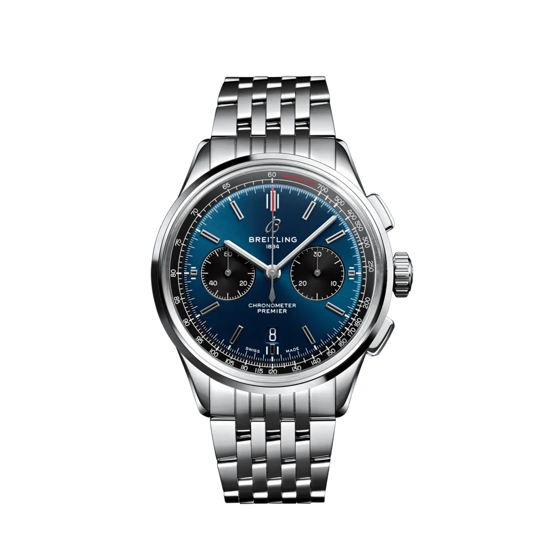 Breitling Premier B01 Chronograph 42MM In Stainless Steel with Blue Di ...