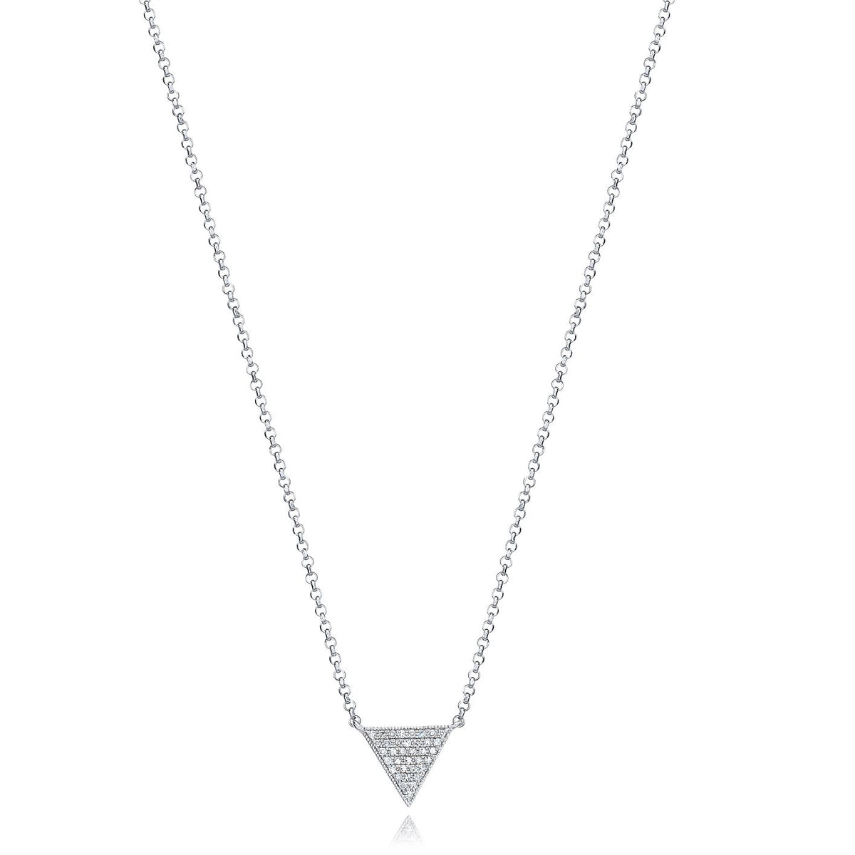 Triangle Diamond Necklace set in 14k White Gold – Diamonds International